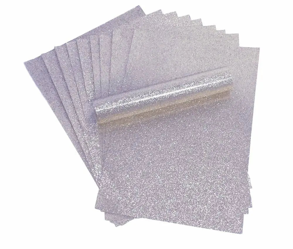 A4 Silver Glitter Paper Soft Touch Non Shed 150gsm Pack of 10 Sheets ...