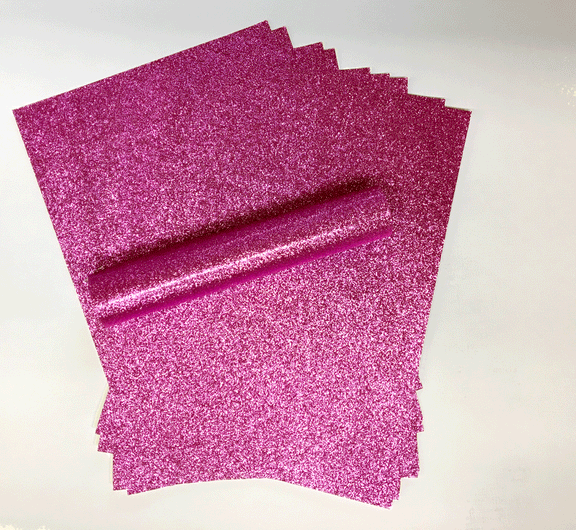 10 Sheets Fuchsia Pink A4 Glitter Paper 150gsm | Syntego