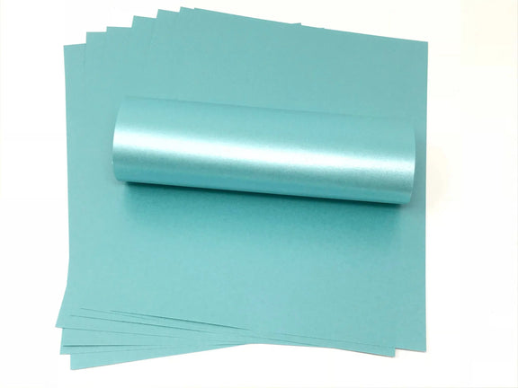 Home 10 Sheets of A4 Sea Blue Pearlescent Double Sided Card 300gsm